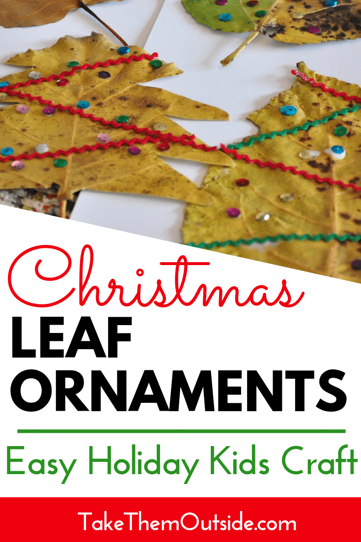 Dried leaves Christmas Craft for young kids ⋆ Take Them Outside